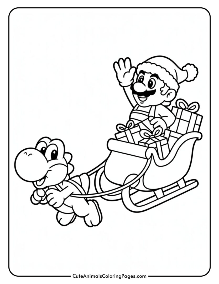 Mario Christmas Coloring Pages (8 Printable Pages) - Cute Animals ...