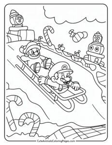 Mario Christmas Coloring Pages (8 Printable Pages) - Cute Animals ...