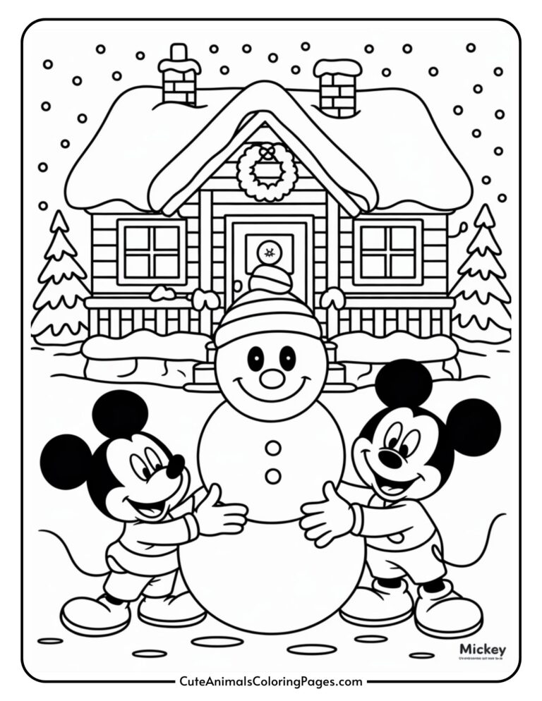 Mickey Mouse Christmas Coloring Pages (9 Printable Pages) - Cute ...