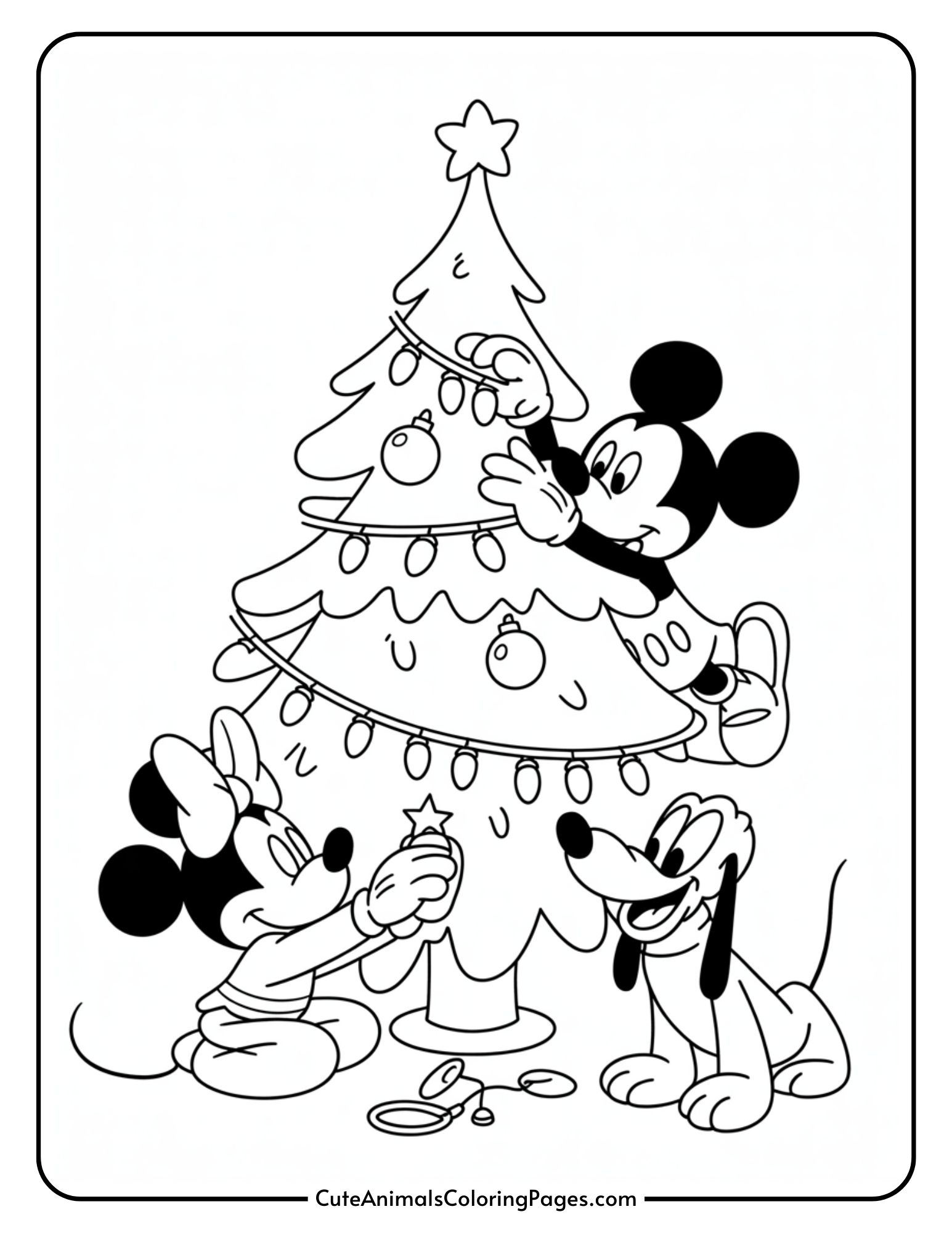 Mickey Mouse Christmas Coloring Pages (9 Printable Pages) - Cute ...