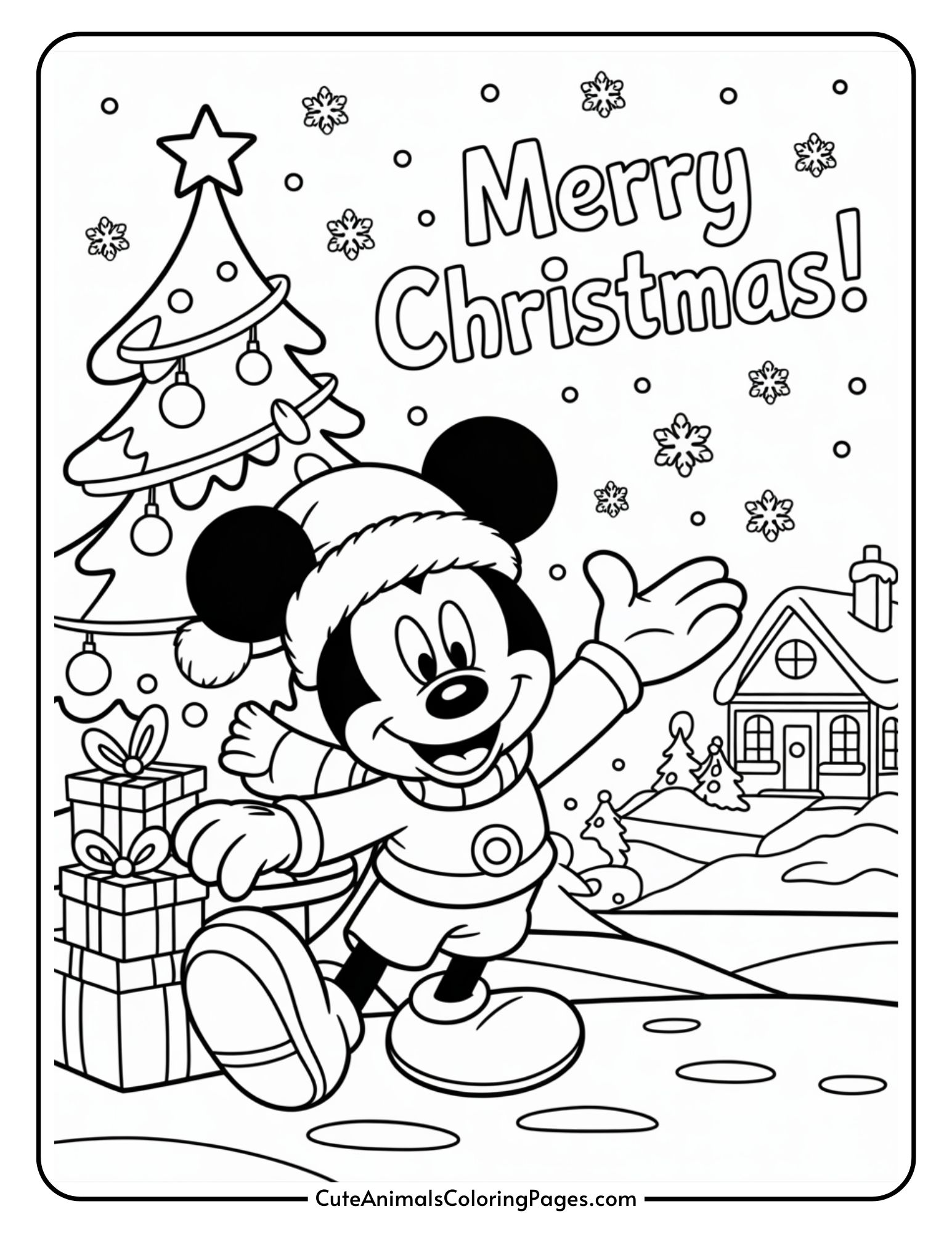 Mickey Mouse Christmas Coloring Pages (9 Printable Pages) - Cute ...