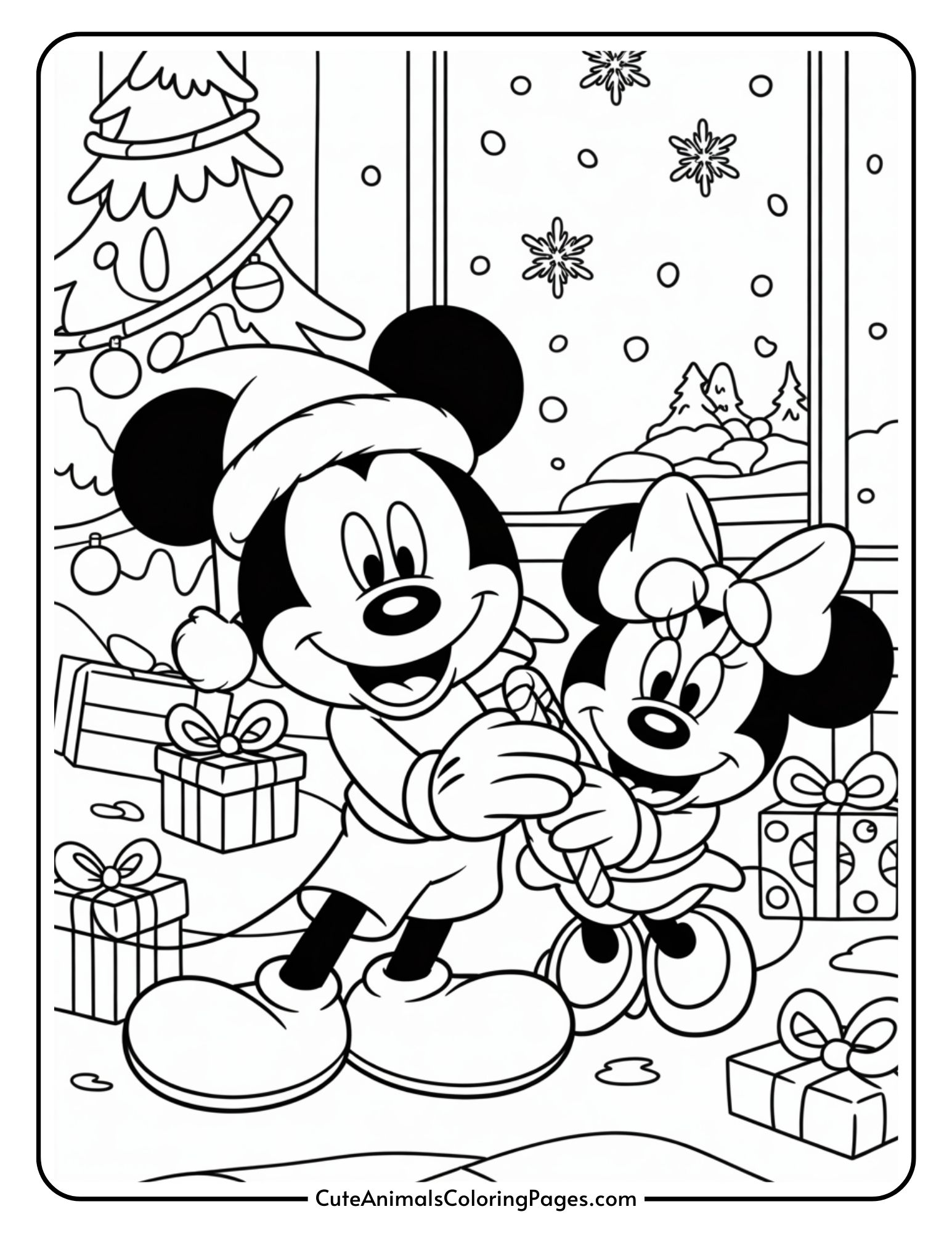 Mickey Mouse Christmas Coloring Pages (9 Printable Pages) - Cute ...