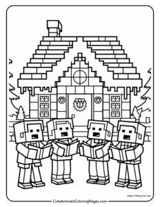 Minecraft Christmas Coloring Pages (7 Pages To Color) - Coloring Feel
