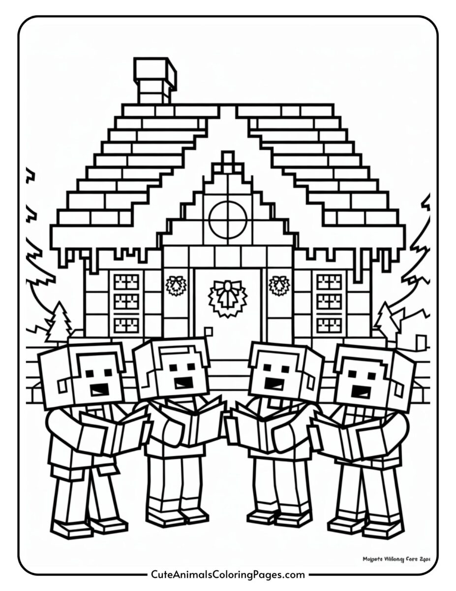 Minecraft Christmas Coloring Pages (7 Pages To Color) - Coloring Feel