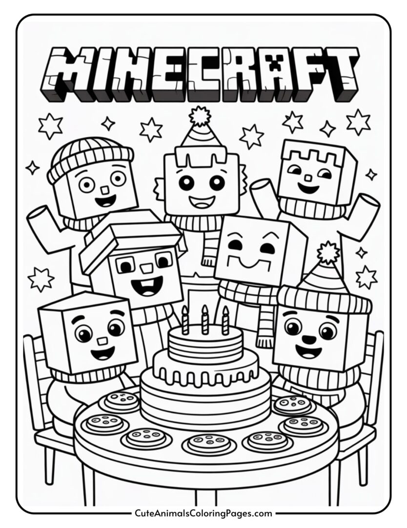 Minecraft Christmas Coloring Pages (7 Pages To Color) - Cute Animals ...