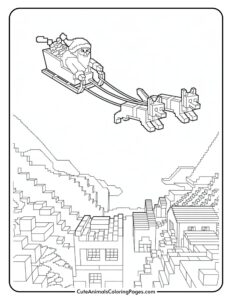 Minecraft Christmas Coloring Pages (7 Pages To Color) - Cute Animals ...