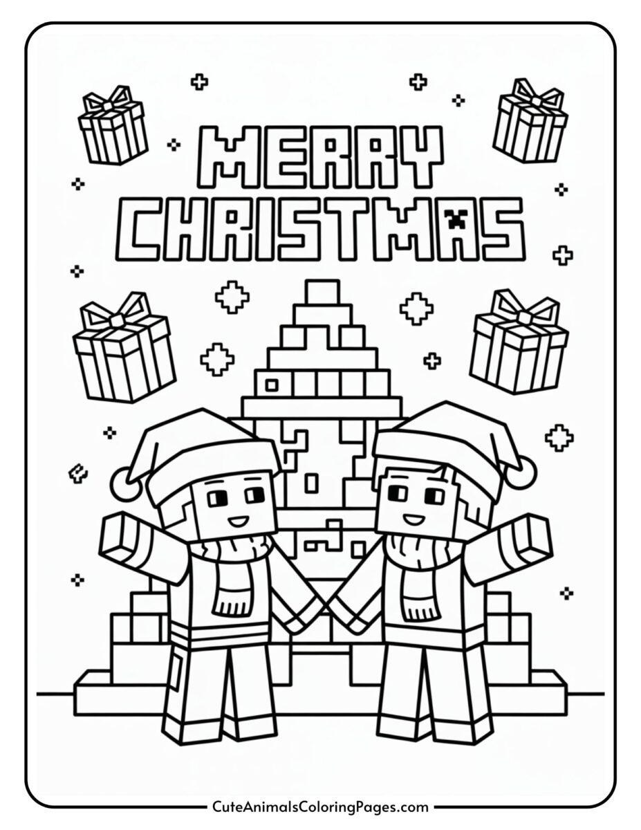 Minecraft Christmas Coloring Pages (7 Pages To Color) - Cute Animals ...