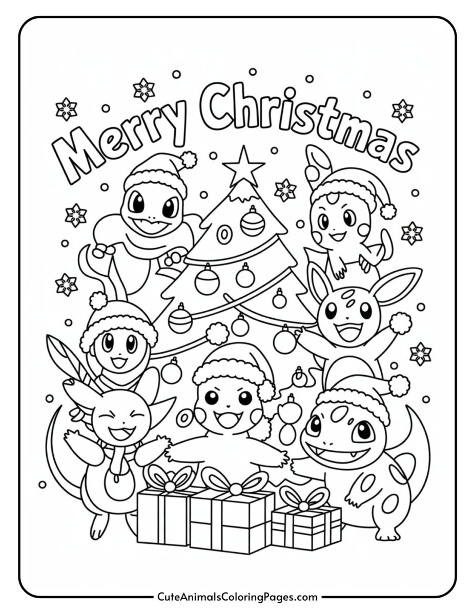 Pokemon Christmas Coloring Pages (11 Coloring Sheets) - Cute Animals ...