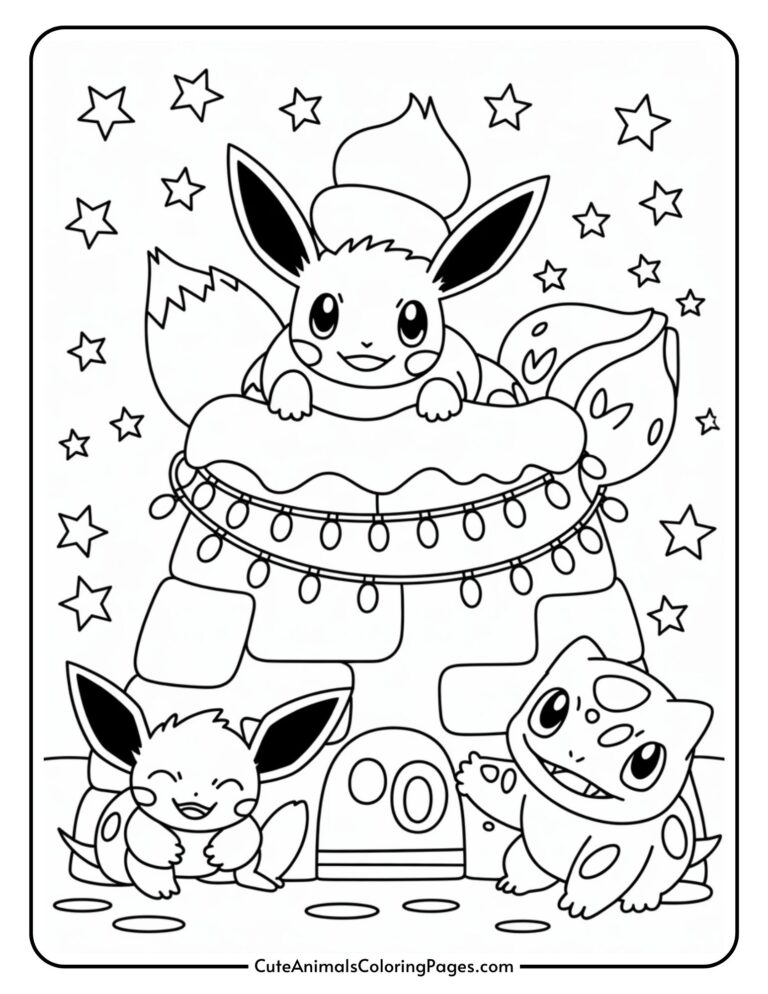 Pokemon Christmas Coloring Pages (11 Coloring Sheets) - Cute Animals ...