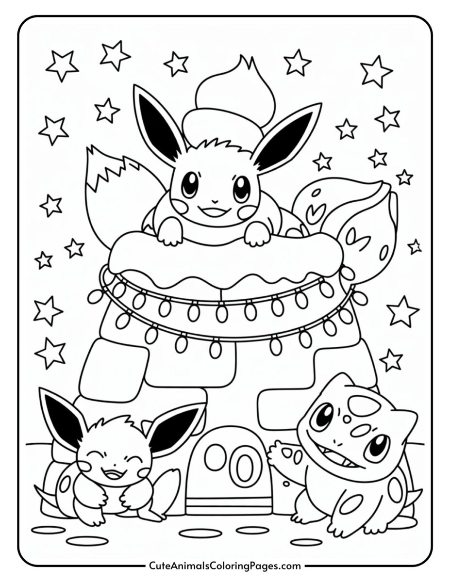 Pokemon Christmas Coloring Pages (11 Coloring Sheets) - Cute Animals ...
