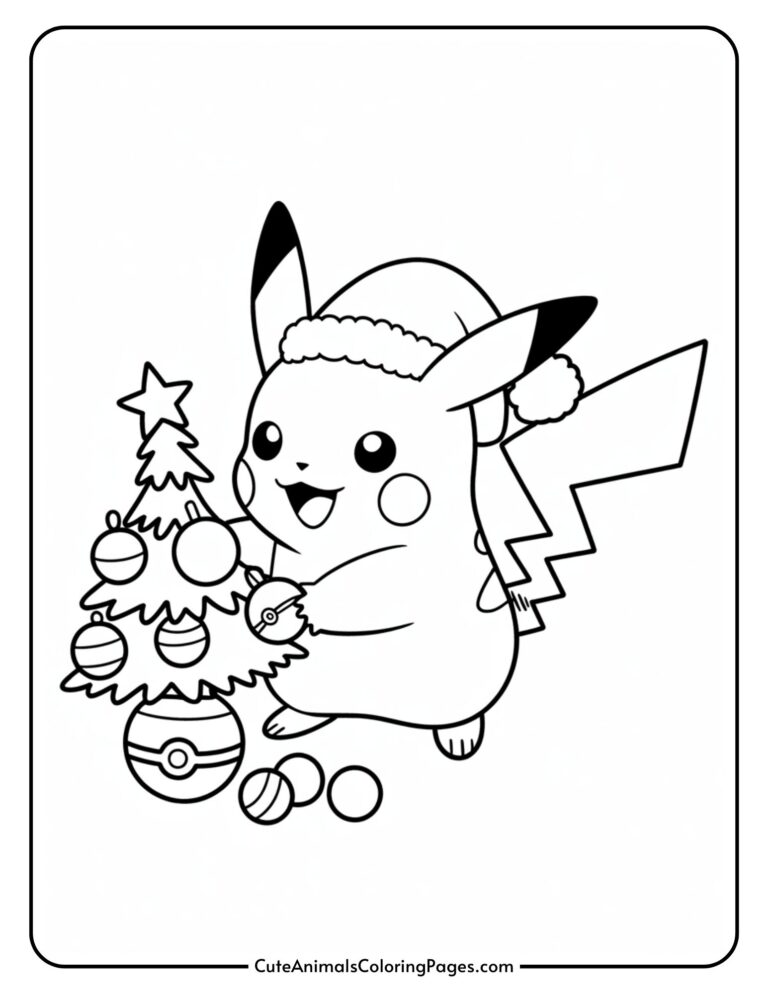 Pokemon Christmas Coloring Pages (11 Coloring Sheets) - Cute Animals ...