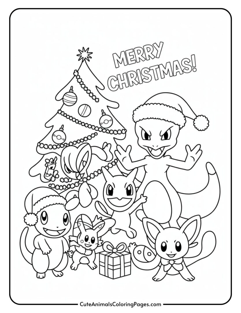 Pokemon Christmas Coloring Pages (11 Coloring Sheets) - Cute Animals ...