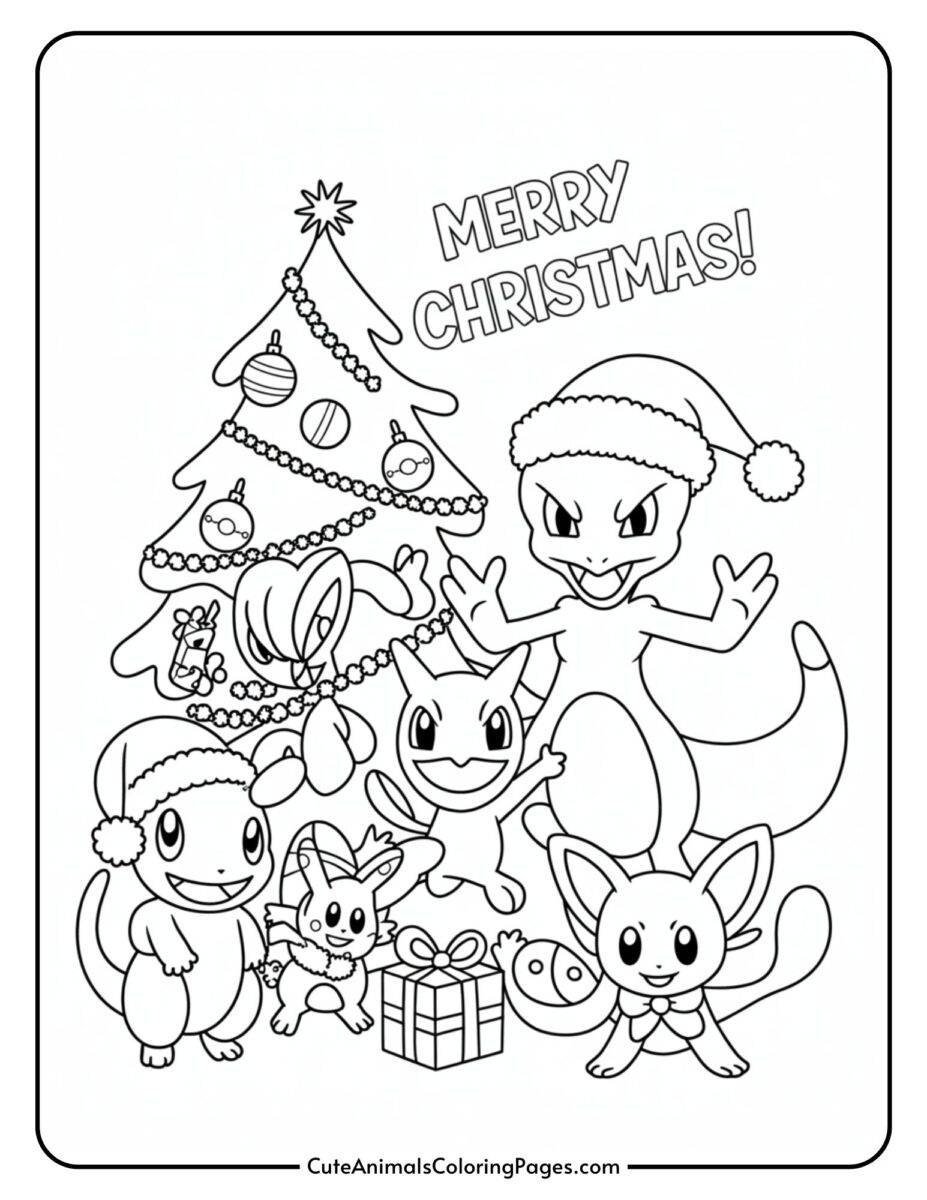 Pokemon Christmas Coloring Pages (11 Coloring Sheets) - Cute Animals ...
