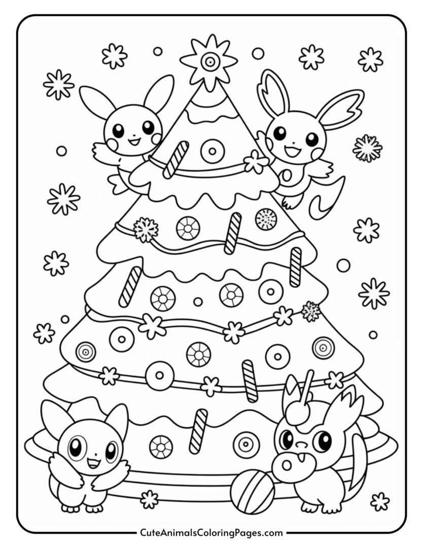 Pokemon Christmas Coloring Pages (11 Coloring Sheets) - Cute Animals ...