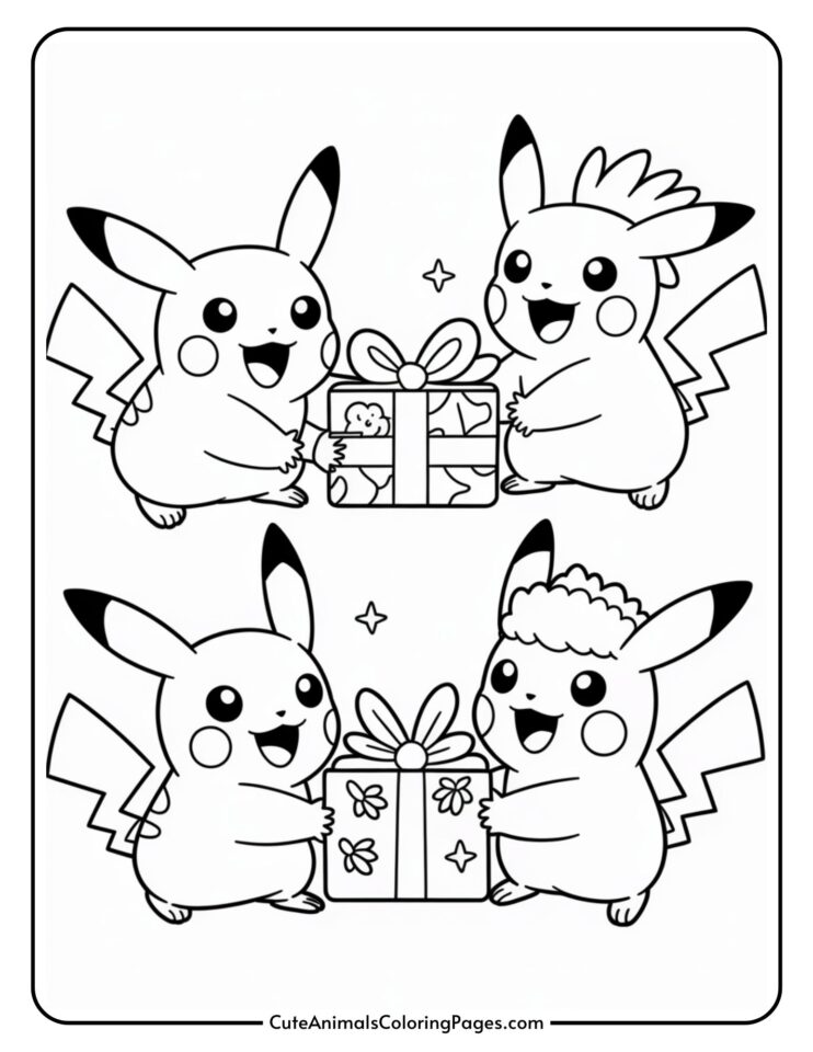 Pokemon Christmas Coloring Pages (11 Coloring Sheets) - Cute Animals ...