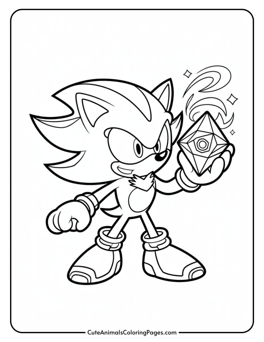 Shadow The Hedgehog Coloring Pages (12 Sheets To Color) - Cute Animals ...