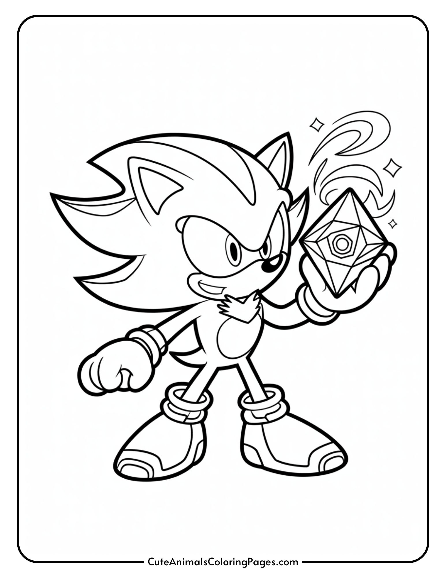Shadow The Hedgehog Coloring Pages (12 Sheets To Color) - Cute Animals ...