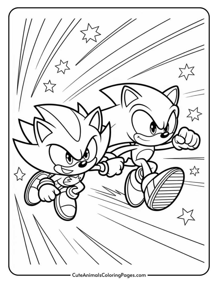 Shadow The Hedgehog Coloring Pages (12 Sheets To Color) - Cute Animals ...