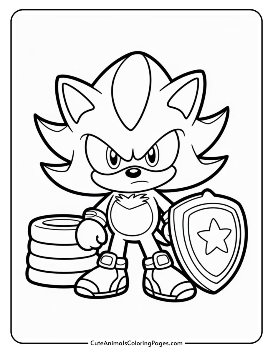 Shadow The Hedgehog Coloring Pages 12 Sheets To Color Cute Animals