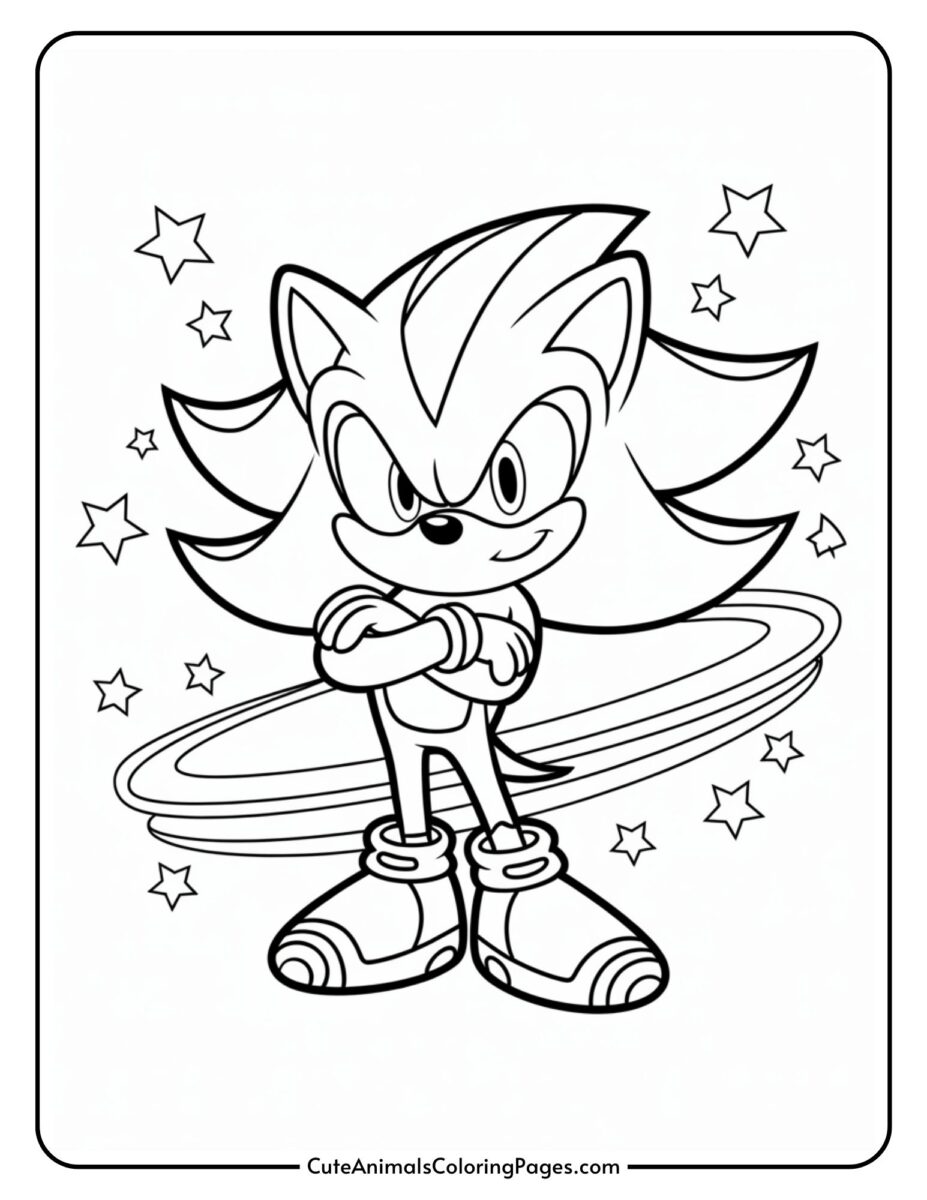 Shadow The Hedgehog Coloring Pages (12 Sheets To Color) - Cute Animals ...