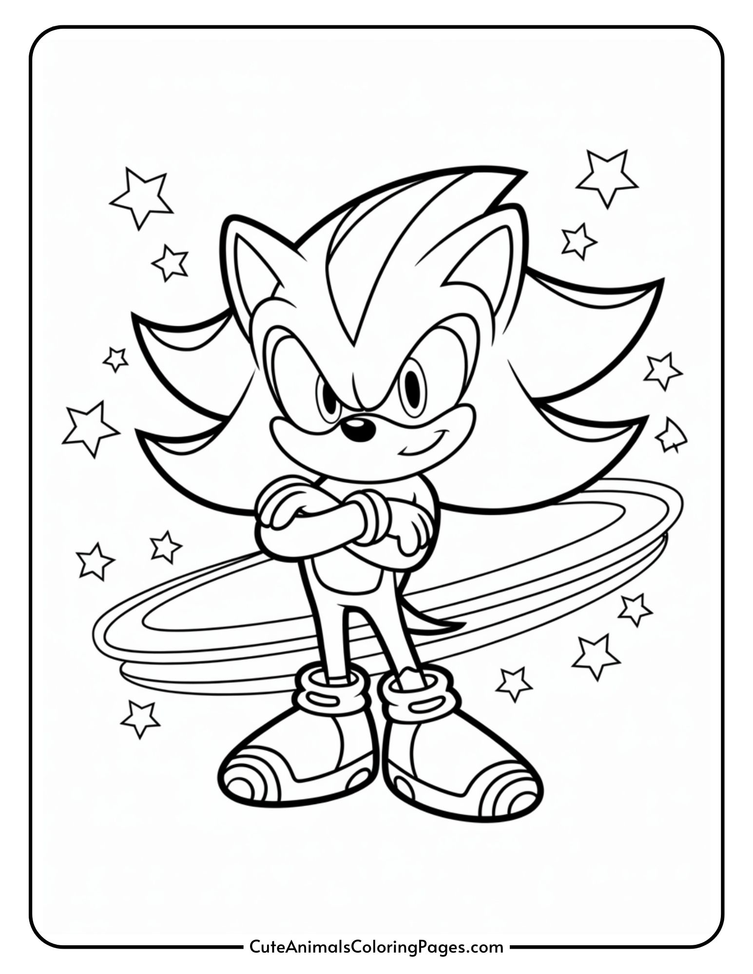 Shadow The Hedgehog Coloring Pages 12 Sheets To Color Cute Animals