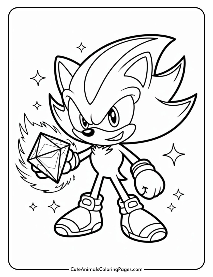 Shadow The Hedgehog Coloring Pages 12 Sheets To Color Cute Animals