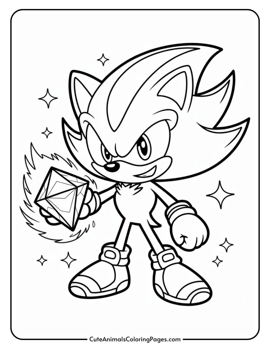 Shadow The Hedgehog Coloring Pages (12 Sheets To Color) - Cute Animals ...