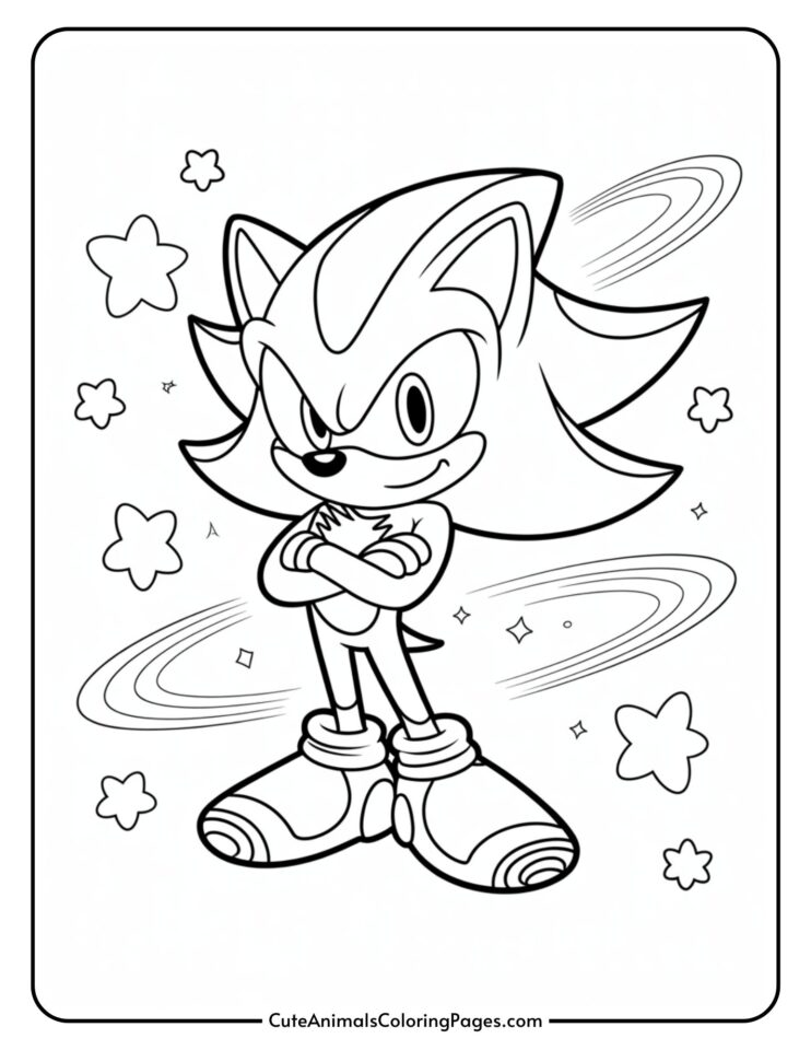 Shadow The Hedgehog Coloring Pages 12 Sheets To Color Cute Animals