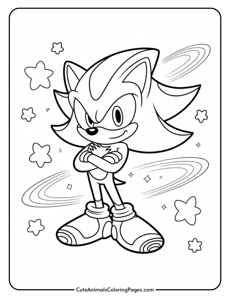 Shadow The Hedgehog Coloring Pages (12 Sheets To Color) - Cute Animals ...