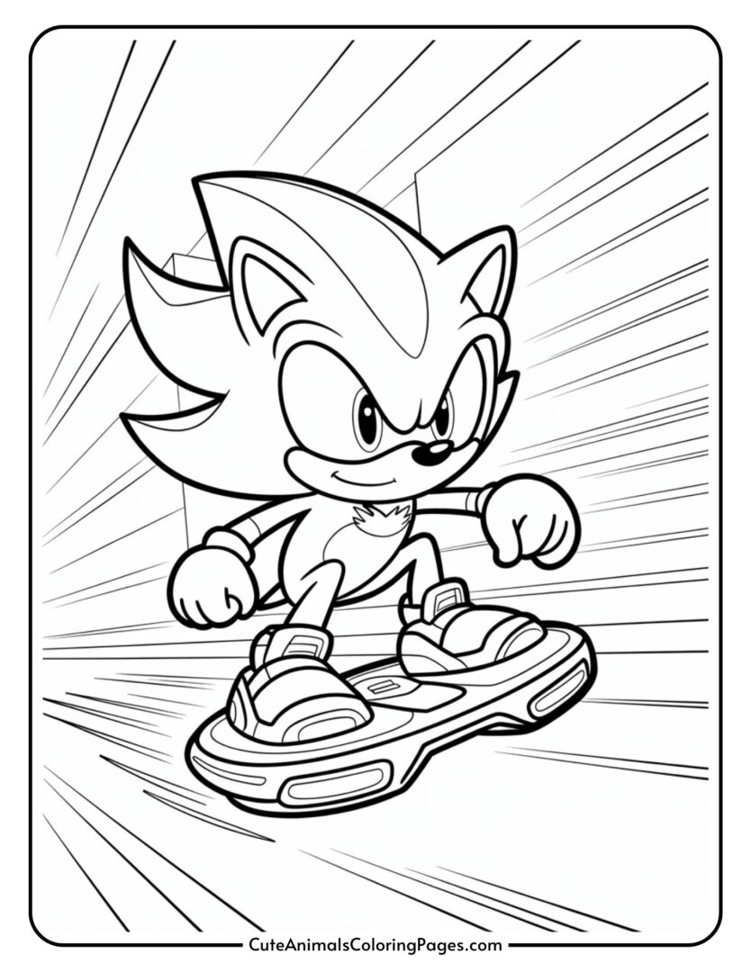 Shadow The Hedgehog Coloring Pages (12 Sheets To Color) - Cute Animals ...