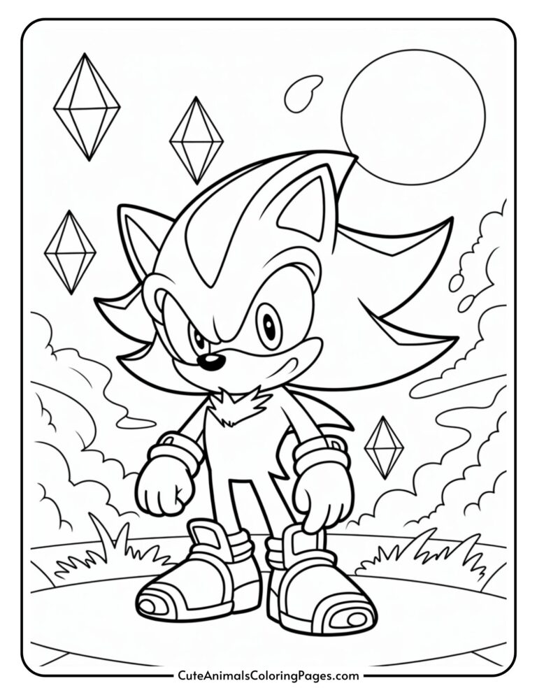 Shadow The Hedgehog Coloring Pages (12 Sheets To Color) - Cute Animals ...
