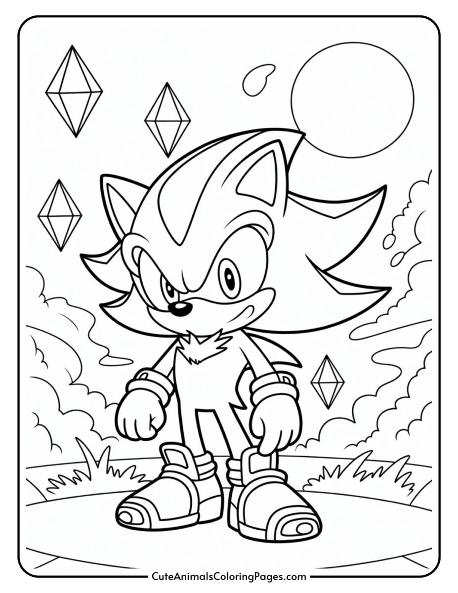 Shadow The Hedgehog Coloring Pages (12 Sheets To Color) - Cute Animals ...
