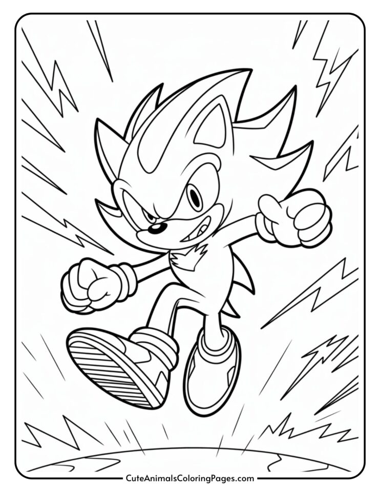 Shadow The Hedgehog Coloring Pages (12 Sheets To Color) - Cute Animals ...