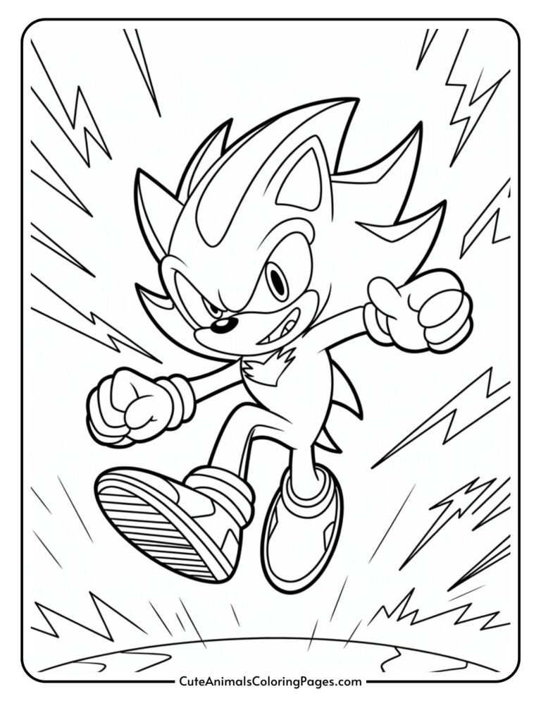 Shadow The Hedgehog Coloring Pages (12 Sheets To Color) - Cute Animals ...