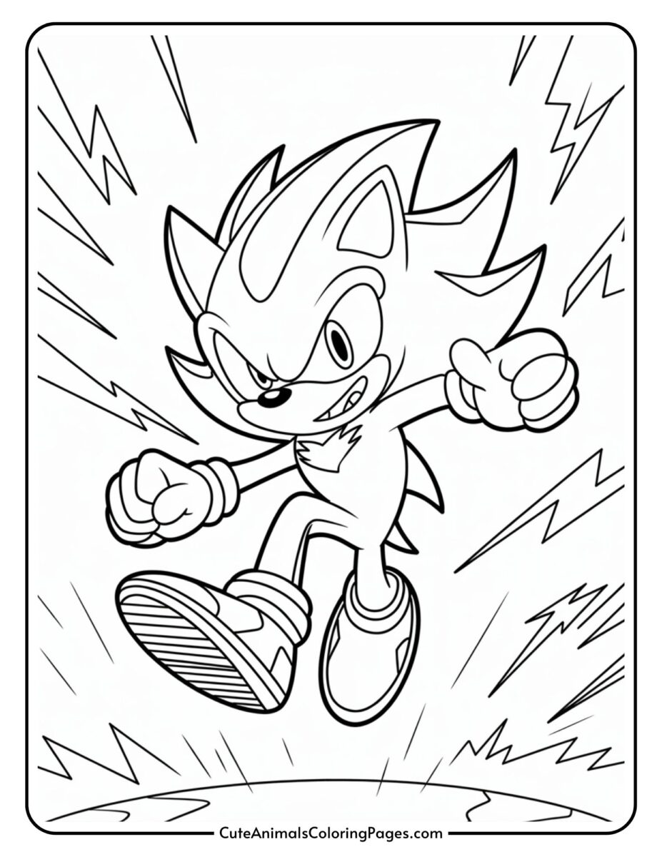 Shadow The Hedgehog Coloring Pages 12 Sheets To Color Cute Animals
