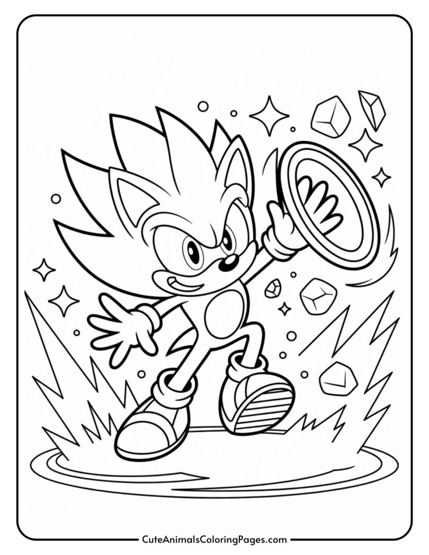 Silver The Hedgehog Coloring Pages (12 Printable Pages) - Cute Animals ...