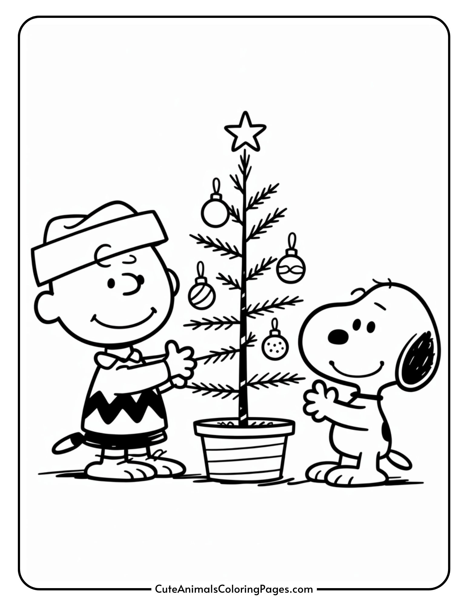 Snoopy Christmas Color Pages (8 Pages To Color) - Cute Animals Coloring ...