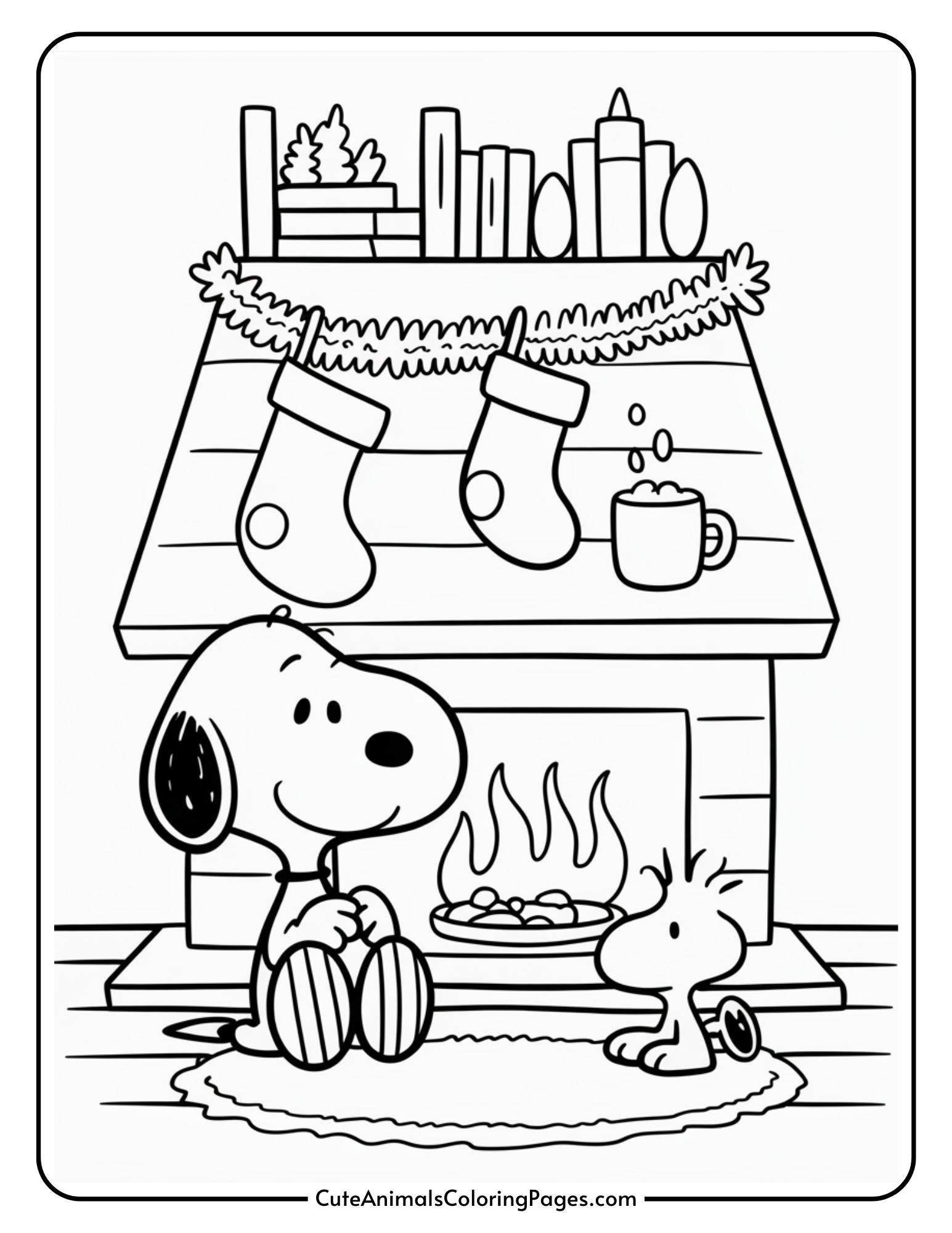 Snoopy Christmas Color Pages (8 Pages To Color) - Cute Animals Coloring ...