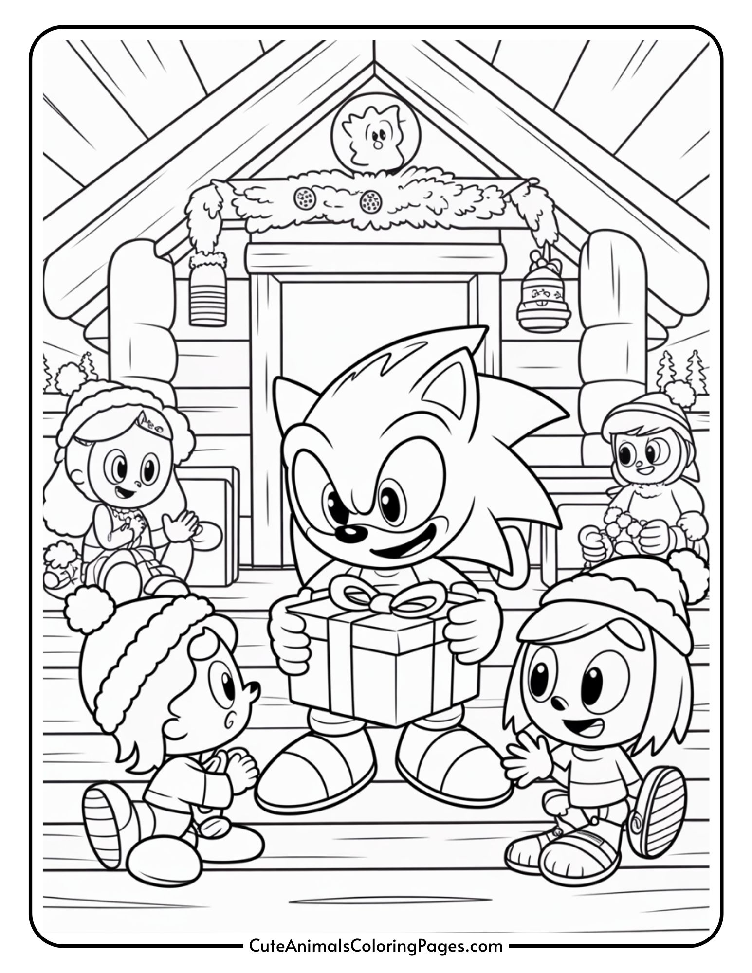Sonic Christmas Coloring Pages (9 Printable Pages) - Cute Animals ...