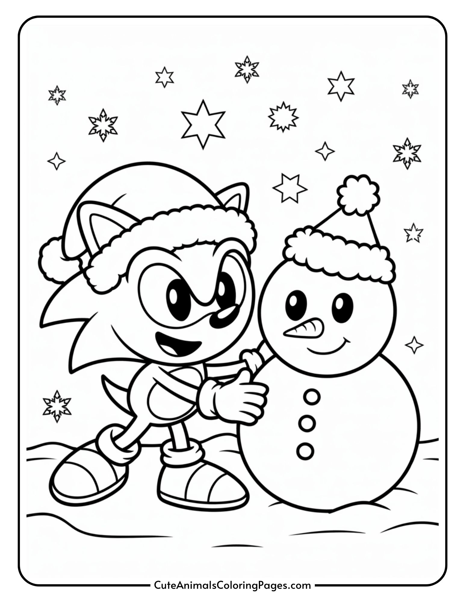Sonic Christmas Coloring Pages (9 Printable Pages) - Cute Animals ...