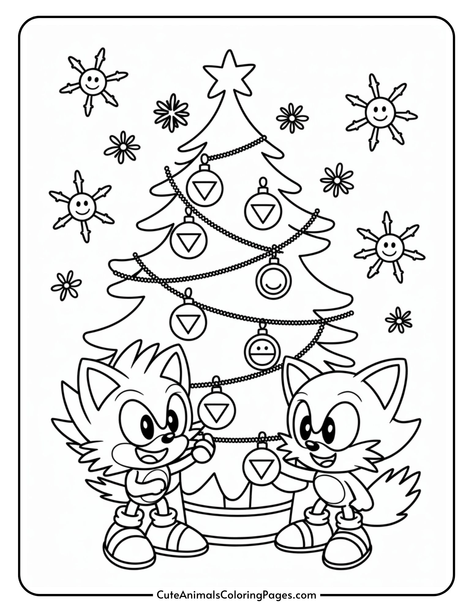 Sonic Christmas Coloring Pages (9 Printable Pages) - Cute Animals ...