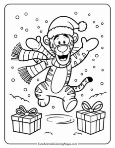 Winnie The Pooh Christmas Coloring Pages (11 Coloring Sheets) - Cute ...
