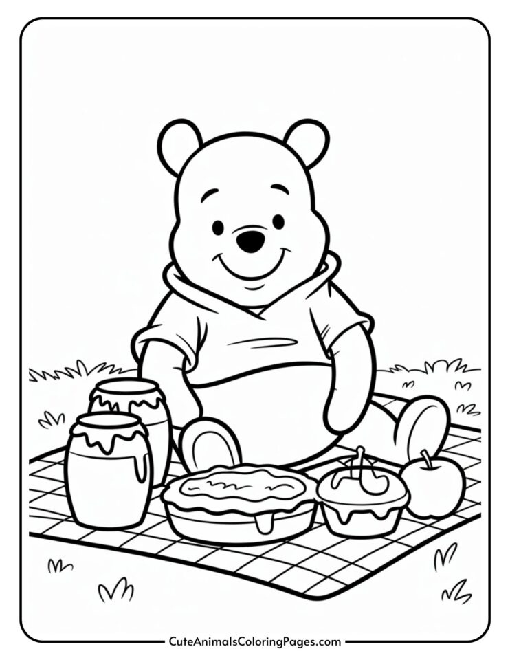 Winnie The Pooh Thanksgiving Coloring Pages (7 Sheets To Color) - Cute ...