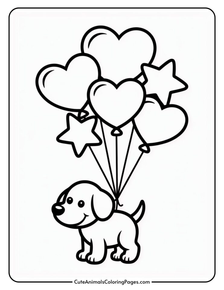 Cute Valentine Coloring Pages (21 Sheets To Color) - Cute Animals ...