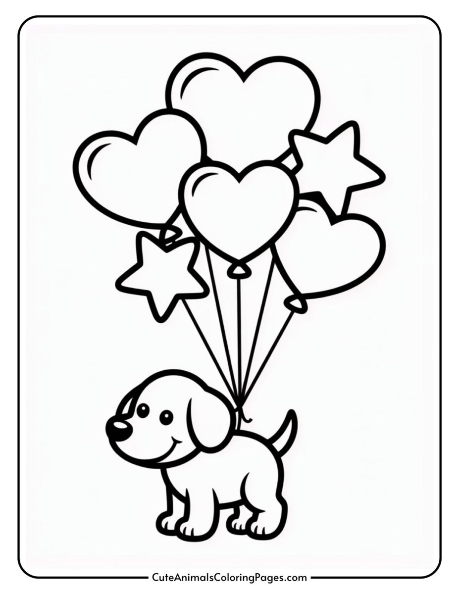 Cute Valentine Coloring Pages (21 Sheets To Color) - Cute Animals ...