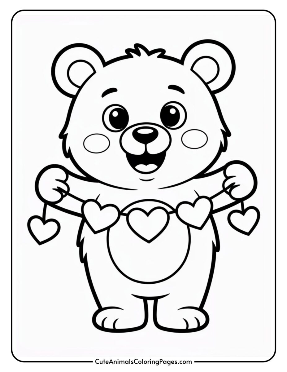 Cute Valentine Coloring Pages (21 Sheets To Color) - Cute Animals ...