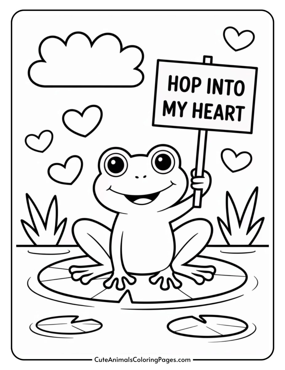 Cute Valentine Coloring Pages (21 Sheets To Color) - Cute Animals ...