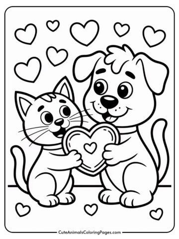 Cute Valentine Coloring Pages (21 Sheets To Color) - Cute Animals ...