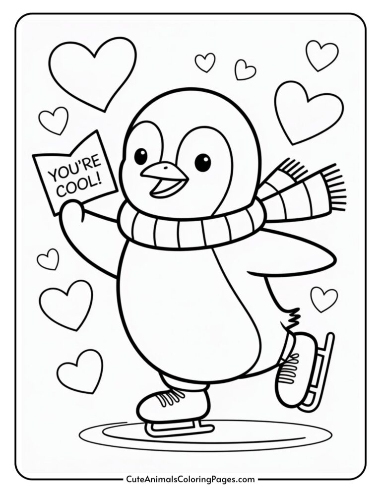 Cute Valentine Coloring Pages (21 Sheets To Color) - Cute Animals ...