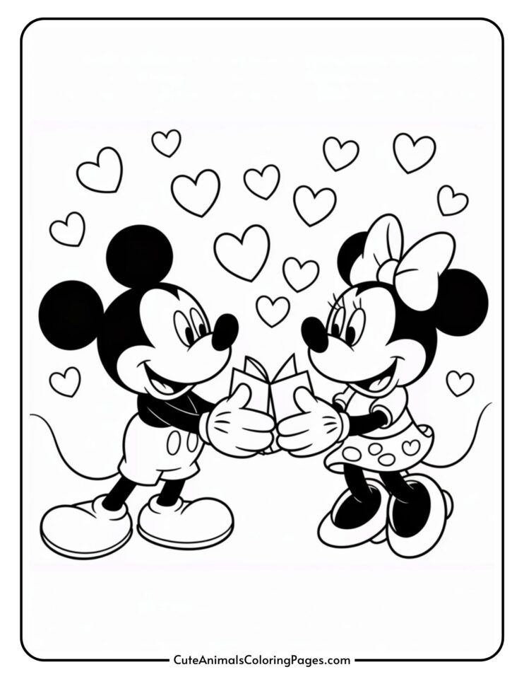 Disney Valentines Coloring Pages (13 Printable Pages) - Coloring Feel